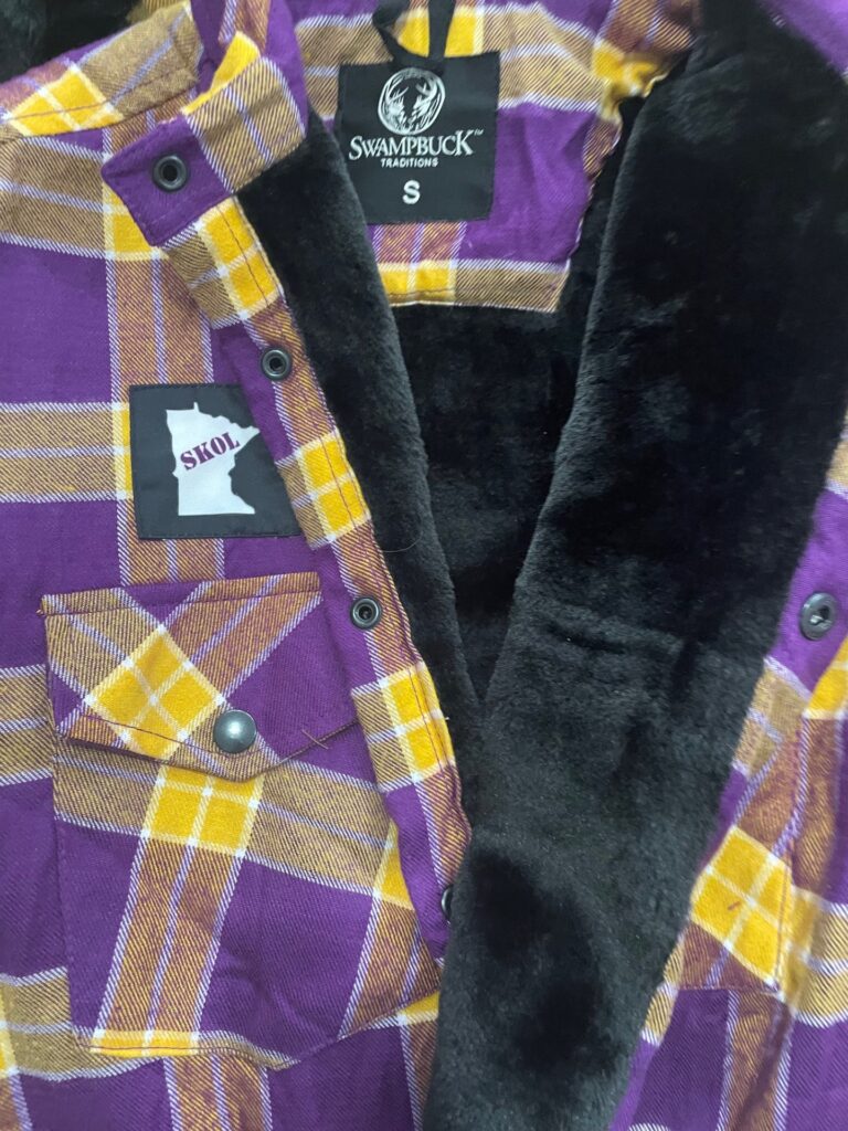 PURPLE AND GOLD Flannel shirt/jacket with Sherpa Lining! – Swamp Buck Camo